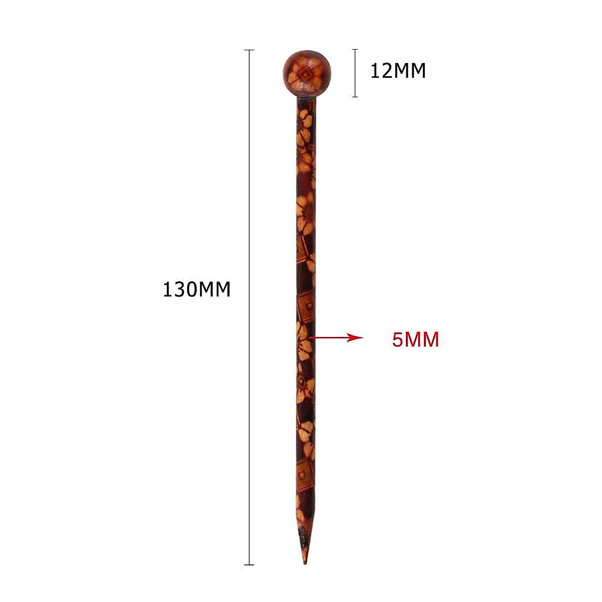 6 Pieces Wood Hair Sticks Japanese Hair Chopsticks for Hair Pins for Women Long Handmade Craft 13cm