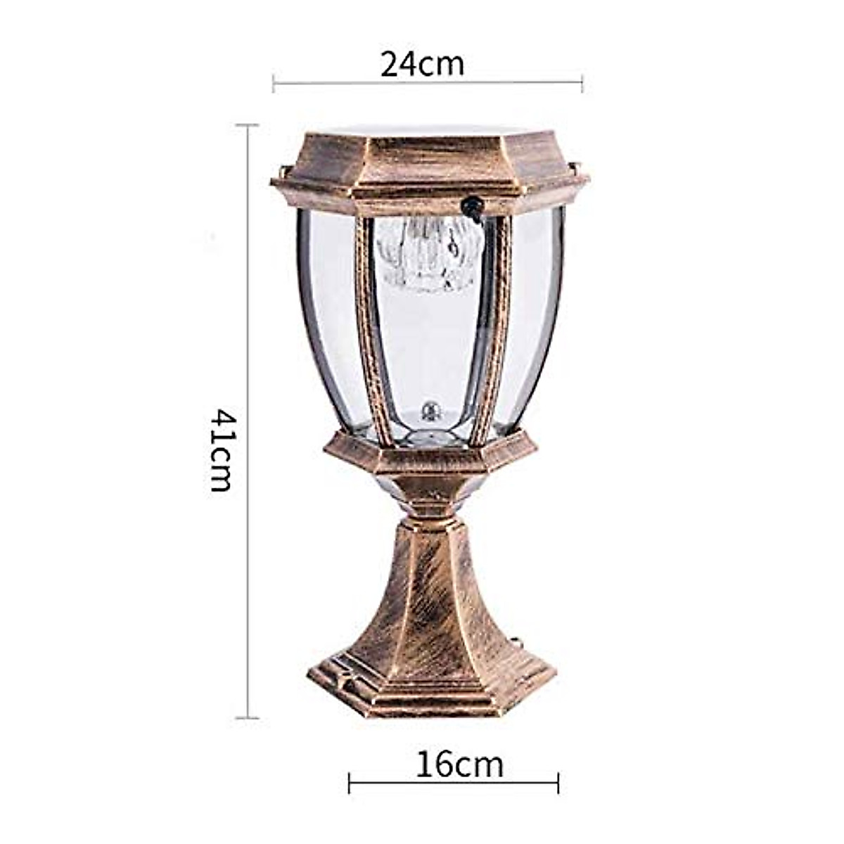 DIAOD Outdoor Solar Pillar Lamp Villa Wall Light Waterproof Home Garden Courtyard Light