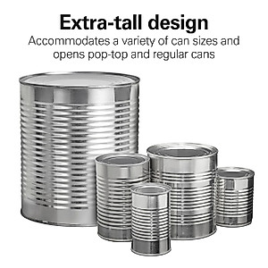 Hamilton Beach Smooth Edge Electric Automatic Kitchen with Easy Push Down Lever, Opens All Standard-Size and Pop-Top Cans, Stainless Steel Scissors, Black and Chrome