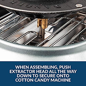 Nostalgia Retro Countertop Cotton Candy Maker, Vintage Candy Machine for Hard Candy & Flossing Sugar, Includes 2 reusable cones, 1 sugar scoop, and 1 Extractor head, Retro Red