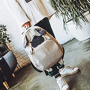 WILDFINDING 3D Dog/Fox Shape Backpack Cute Troubled Face Pug Animal Daypack For Girls (Dog), Medium