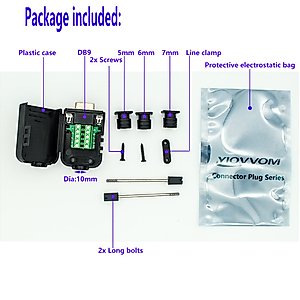 YIOVVOM DB9 Breakout Connector to Wiring Terminal RS232 D-SUB Male Serial Adapters Port Breakout Board Solder-Free Module with case(Female Serial Adapter)