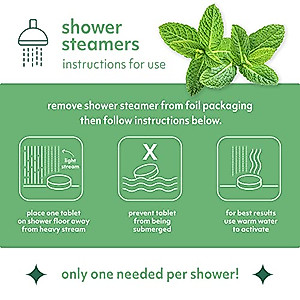Bubbly Belle Shower Steamers - 15 Pack - Mint Scented Aromatherapy Shower Bombs for Women and Men