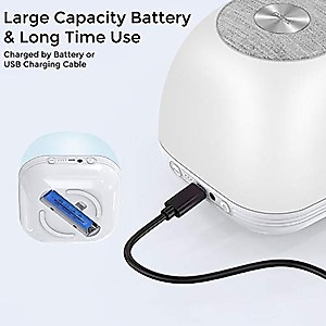TOZO NL1 White Noise Machine with 32 Hi-fi Soothing Sounds, Adjustable Night Light, Timer & Memory Function, Built-in Rechargeable Battery or Adapter Charging, Sound Machine for Sleeping, Study & Work