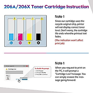 206X Toner Cartridges 4 Pack High Yield with Chip Compatible Toner Cartridge Replacement for HP 206X 206A W2110A W2110X for HP Color Pro MFP M283fdw M283cdw M255dw Printer 206X HP Toner Cartridge Set