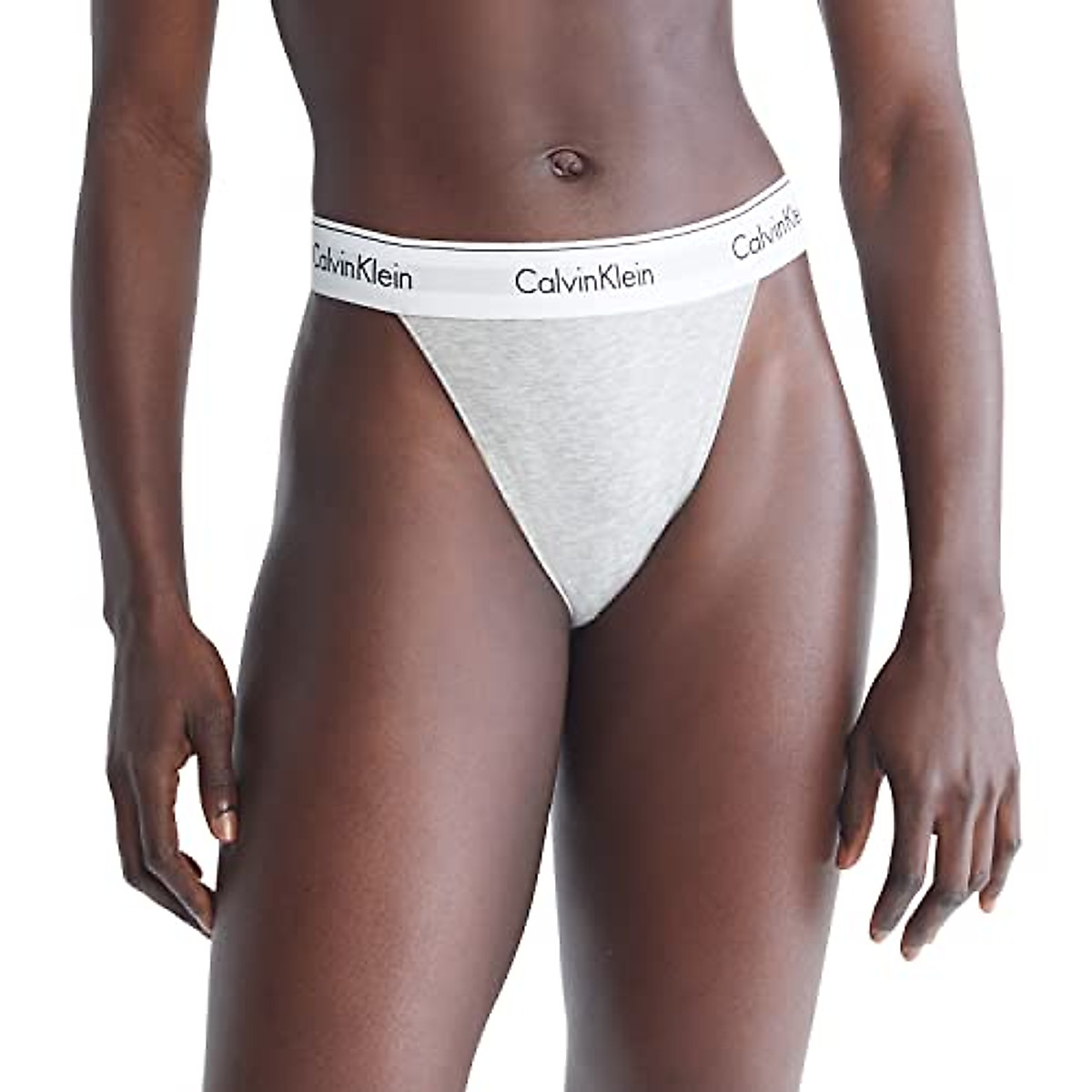 Calvin Klein Women's Modern Cotton String Thong, Grey Heather, Medium