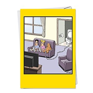 8303 Toilet Straw Unique Hilariousous Birthday Greeting Card with Envelope