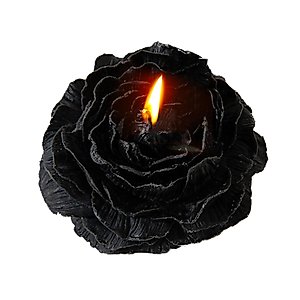 Peony Flower Shape Candles 1 Pack Soy Wax Decorative Candle for Bedroom Home Scented Candle Gift to Friends Family (Black)