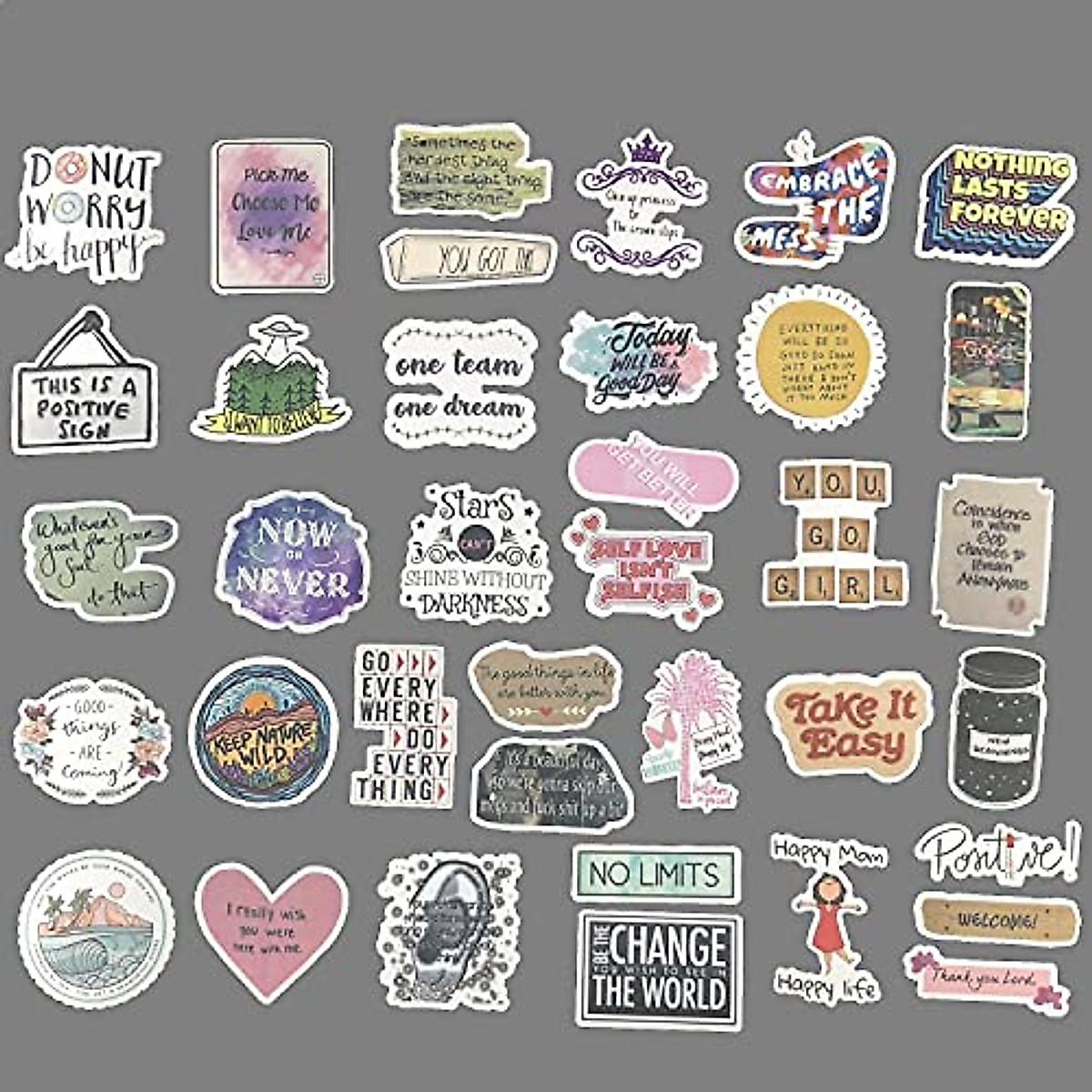 235 pcs Inspirational Words Stickers, Motivational Quote Stickers for Teens and Adults Trendy Vinyl Positive Stickers