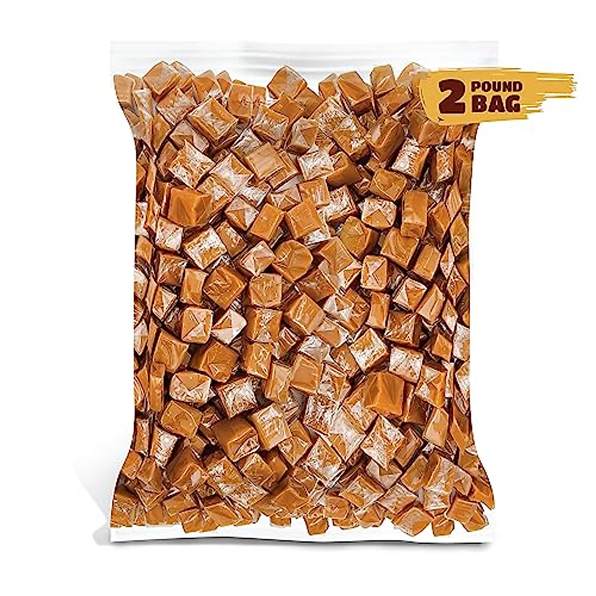 CrazyOutlet Kraft Caramel Cubes Candy, Individually Wrapped, Bulk Pack 2 Pounds