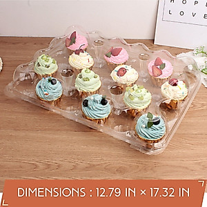 ZWYSLFCY (24 Pack x 10 Sets) Stackable Cupcake Carrier Holders with 240 Pack Cupcake Liners, Plastic Cupcake Boxes Holders for 24 Cupcakes, Clear Cupcake Trays, High Tall Dome Lid Cupcake Containers
