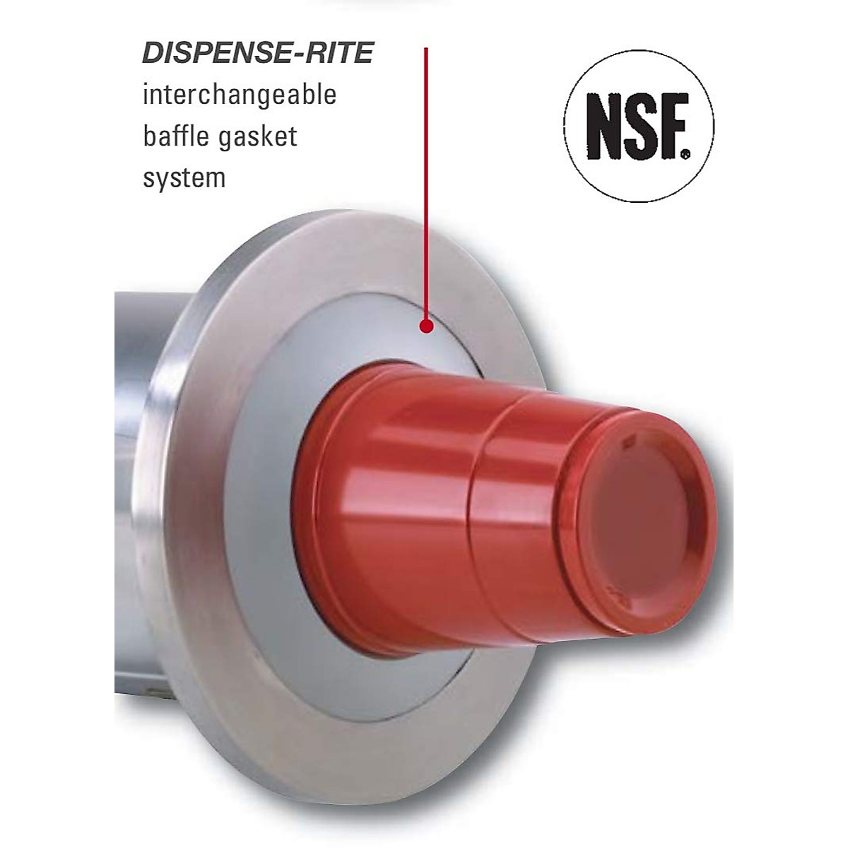 Dispense-Rite BFL-2 in-Counter Interchangeable Baffle Stainless Steel Cup Dispenser, 2 Spring, 22" Length, One Size Fits All
