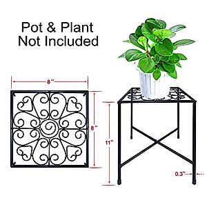 TLBTEK 2 pcs Planter Stand,Metal Round Potted Plant Stands Indoor&Outdoor Multiple ,Modern Flower Pot Stand Holder Rack Planter Display for Home,Kitchen,Patio,Garden, Corner, Balcony and Bedroom (Style 1)