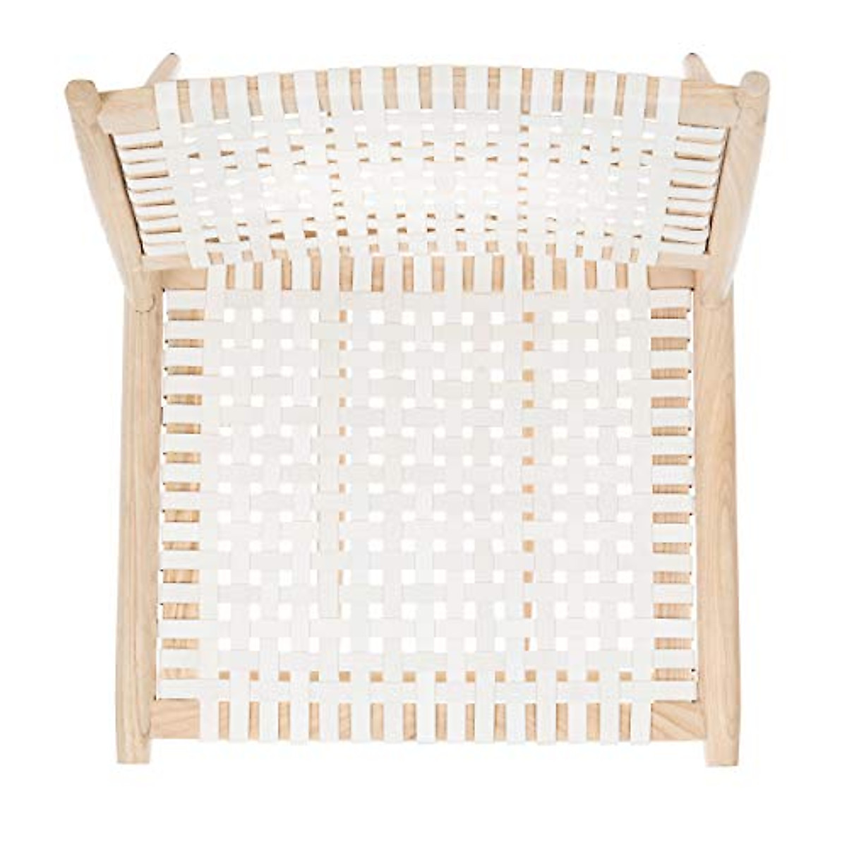 Safavieh Home Soleil White and Natural Leather Woven Accent Chair