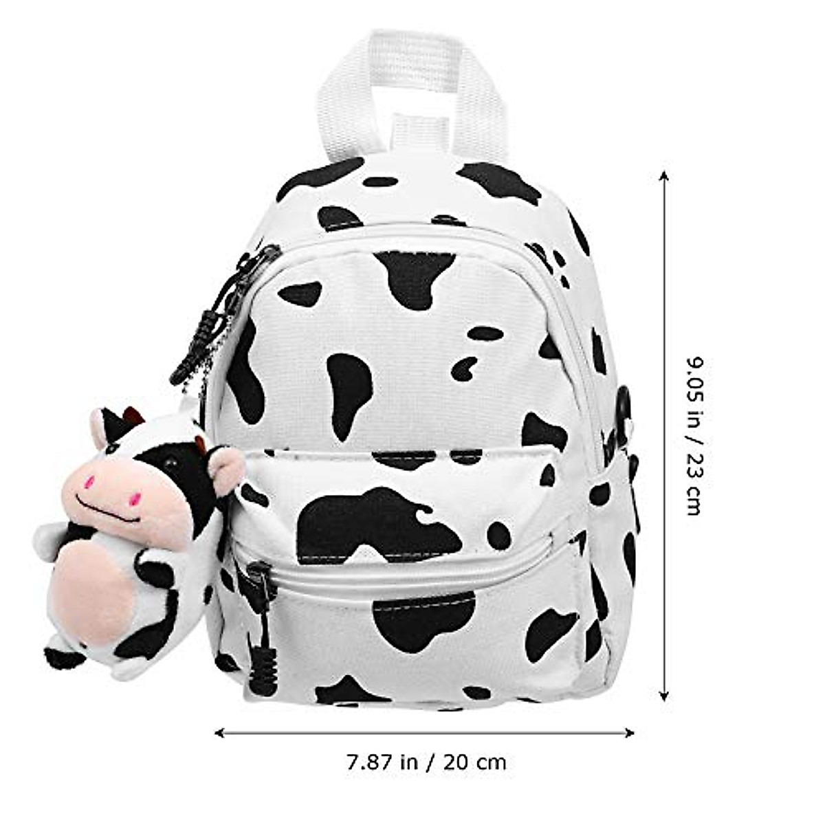 Abaodam Backpack Mini Cow Print Canvas White Cows Baby Bag Women- Canvas Shoulder Pouch Creative Fanny Pack Fashion Backpack for Woman Girl Lady