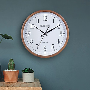La Crosse Technology 404-50447-INT 12.8" Atomic Walnut Analog Wall Clock