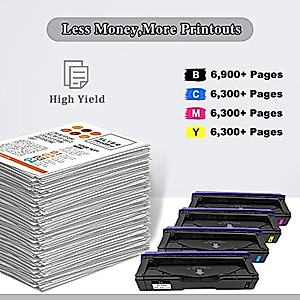 4 Colors Compatible Toner Cartridges Print Cartridges M C250 P C300 P C301 C250H C300W High Capacity 6900 Pages for Black & 6300 Pages for CMY TOPRINT for Ricoh M C250FW, M C250FWB, P C300W, P C301W