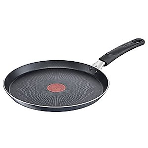 Tefal C38510 XL Force Crepe Pan 25 cm | Non-Stick Coating | Heavy Duty | Thermal Signal | Diffusion Base Pan Base | Extra Wide Shape | Sturdy Handle | Black