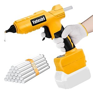 Yutesiri Cordless Hot Glue Gun for Dewalt 20V Max Battery, Handheld Electric Power Glue Gun Full Size for Arts & Crafts & DIY with 20PCS 0.43" Glue Sticks (Battery Not Included)