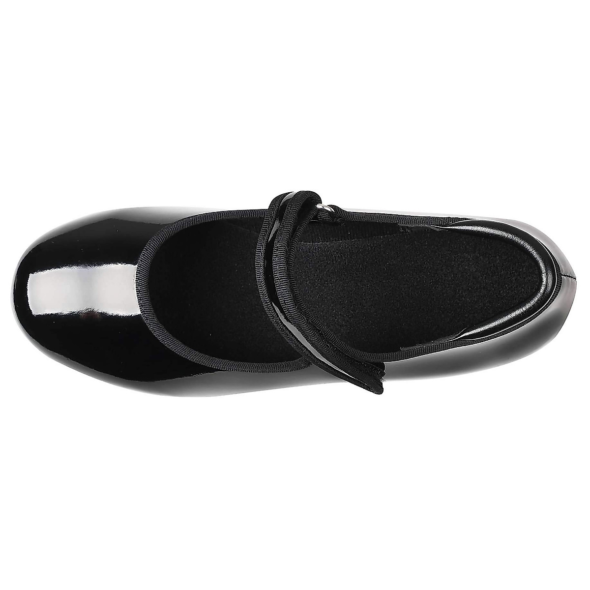 Linodes Patent Easy Strap Tap Shoe for Girls and Boys (Toddler/Little Kid/Big Kid)-Black-10M-Little Kid