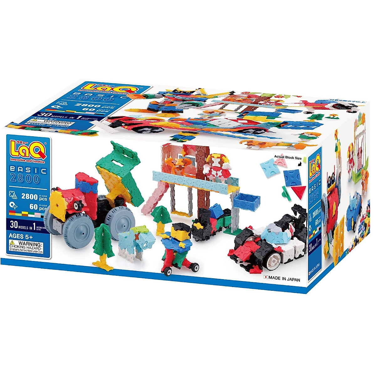 LaQ Basic 2800 | 2860 Pieces | 30 Models | Age 5+ | Creative, Educational Construction Toy Block | Made in Japan