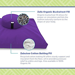 Meditation Cushion Set - Zafu and Zabuton - Made in the USA. Our Navy Cotton Round-Shaped Meditation Pillow is Filled for Comfort and Designed with a Zipper Cover for Easy Cleaning.