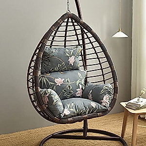 MNBVH Swing Hanging Basket Seat Cushion,Waterproof Thicken Hanging Egg Hammock Chair Hanging Chair Cushion Swing Seat Cushion for Patio Garden Indoor Outdoor Chair Mats with Pillow Pad C