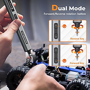 AM ARROWMAX Electric Screwdriver, 74 in 1 Mini Power Screwdriver Set w/ 70 Magnetic Bits, 5 Torque Modes, Red Dot, IF Winning Design, Rechargeable Small Cordless Screwdriver for Phone, DIY (SES ULTRA)