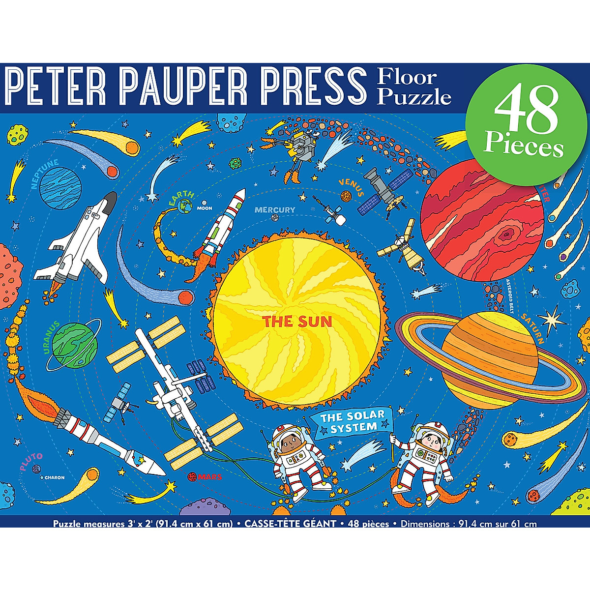 PETER PAUPER PRESS Solar System Jumbo Floor Puzzle - (48 Pieces) (36 inches Wide x 24 inches high)