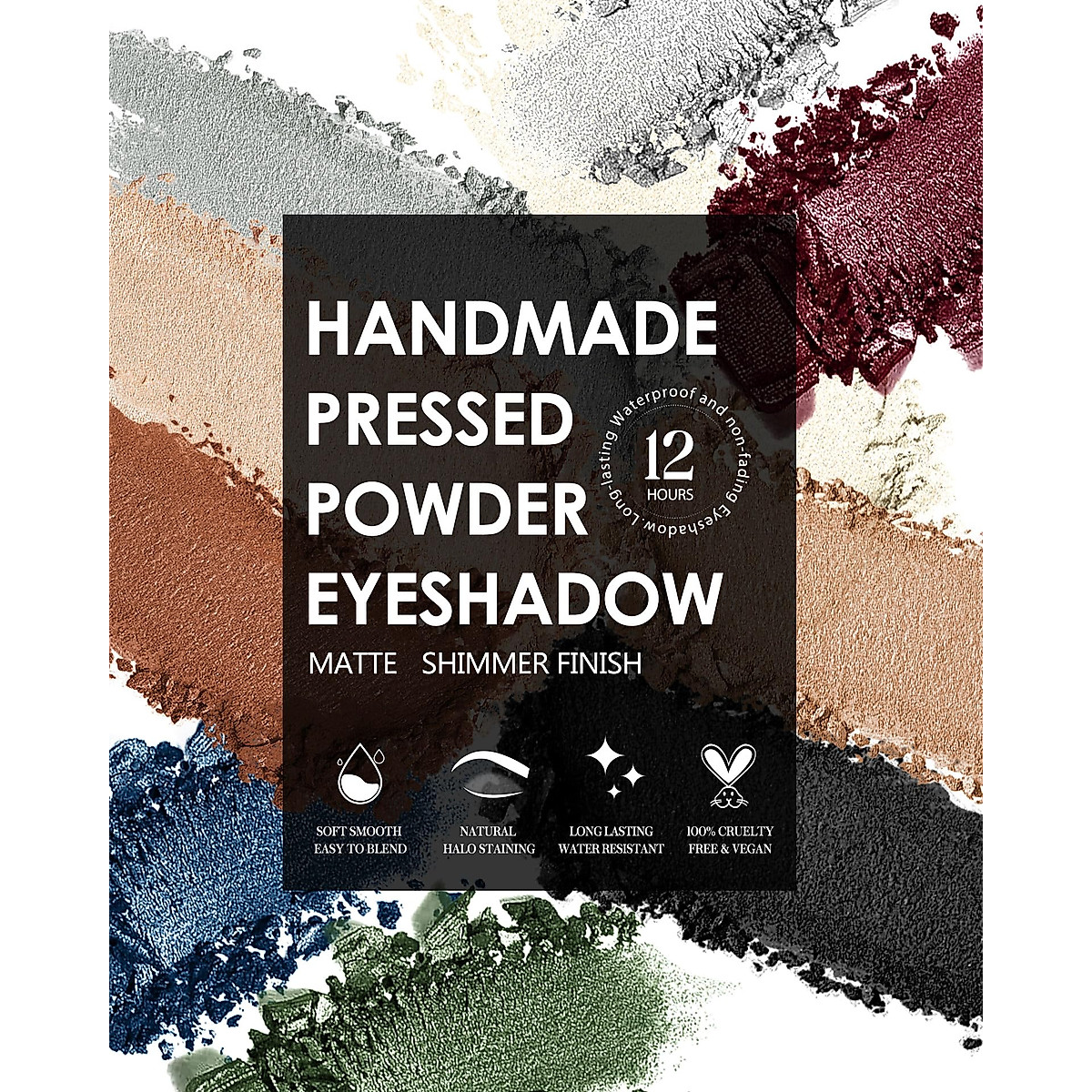 HOOMUSS Nude Naked Eyeshadow Matte Handmade Eye Sahdow Pressed Powder Palette, High Pigmented & Long Lasting, Intense Color Nude Bold Eyes (Nude)