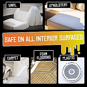 Boat Juice 2in1 Interior Boat Cleaner & Protectant Spray | Vinyl Boat Seat Cleaner + Ceramic UV Protection | Also for Upholstery, Carpet | Marine Detailing, Orange Creamsicle Scent, Made in USA (32oz)