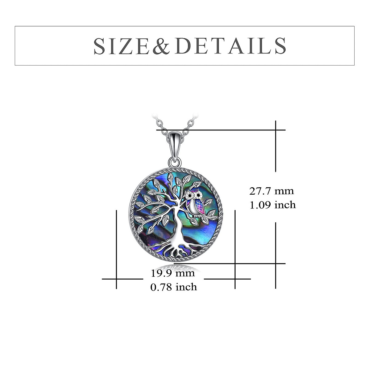 YFN Owl Tree of Life Pendant Necklace Sterling Silver Owl Jewelry Owl Christmas Birthday Gifts for Women