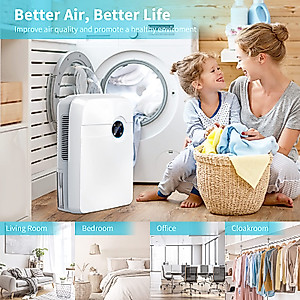 Dehumidifiers for Home, Dehumidifier 4500 Cubic Feet (320 sq ft) Electric Dehumidifiers with Remote Control, Auto Shut Off, 77.4oz Quiet Air Dehumidifier