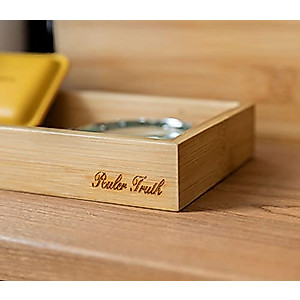 Natural Bamboo Bathroom Tray -Wooden Basket for Toilet Tank Top and Counter - Home Decor Wood Box for Toilet Paper Storage - Towel Holder for Guest