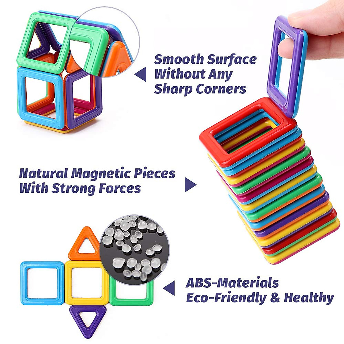nicknack Mini Magnetic Blocks Toys Magnetic Tiles Building Blocks for Kids Baby and Toddler Gift Magnet Stacking Block Toys, 116pcs