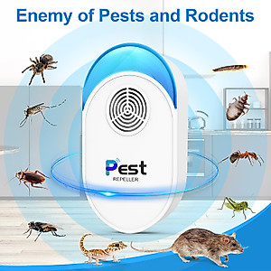 Upgraded Ultrasonic Pest Repeller, 2023 Indoor Mosquito Repellent, for Rodent, Roach, Mouse, Bugs, Mice, Spider, Electronic Plug in Pest Control for House, Garage, Warehouse,Hotel,6 Packs