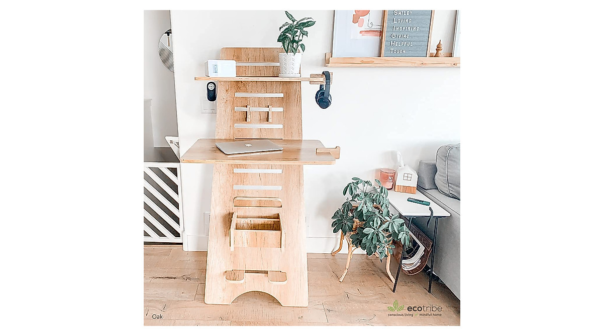 Modern Height Adjustable 2-Tier Desk for Small Spaces
