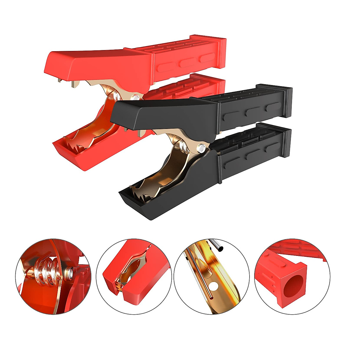 Goupchn Heavy Duty Crocodile Clamps Pure Copper 500A Car Battery Charger - 2PCS Power Replacement Battery Alligator Clips Jumper Cable Clamps Welder Clips for Car Automotive Vehicle Boat