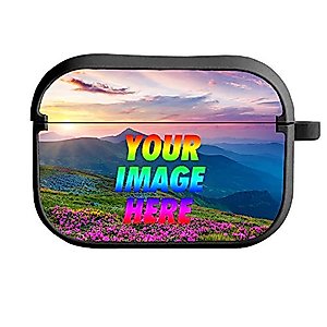 Custom Case for Apple AirPods Pro,Personalized Rubber AirPods Pro Case,Make Your Own AirPods Case (Black)