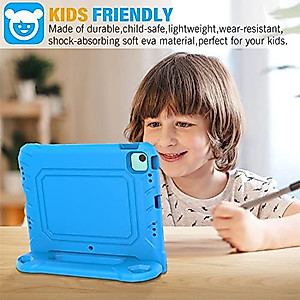 SUPLIK Kids Case for iPad Air 5th/4th Generation (10.9 inch, 2022/2020), iPad Air 10.9 Case with Screen Protector, iPad Pro 11 Protective Case with Handle Stand for Apple iPad Air 4/5 & Pro 11, Blue