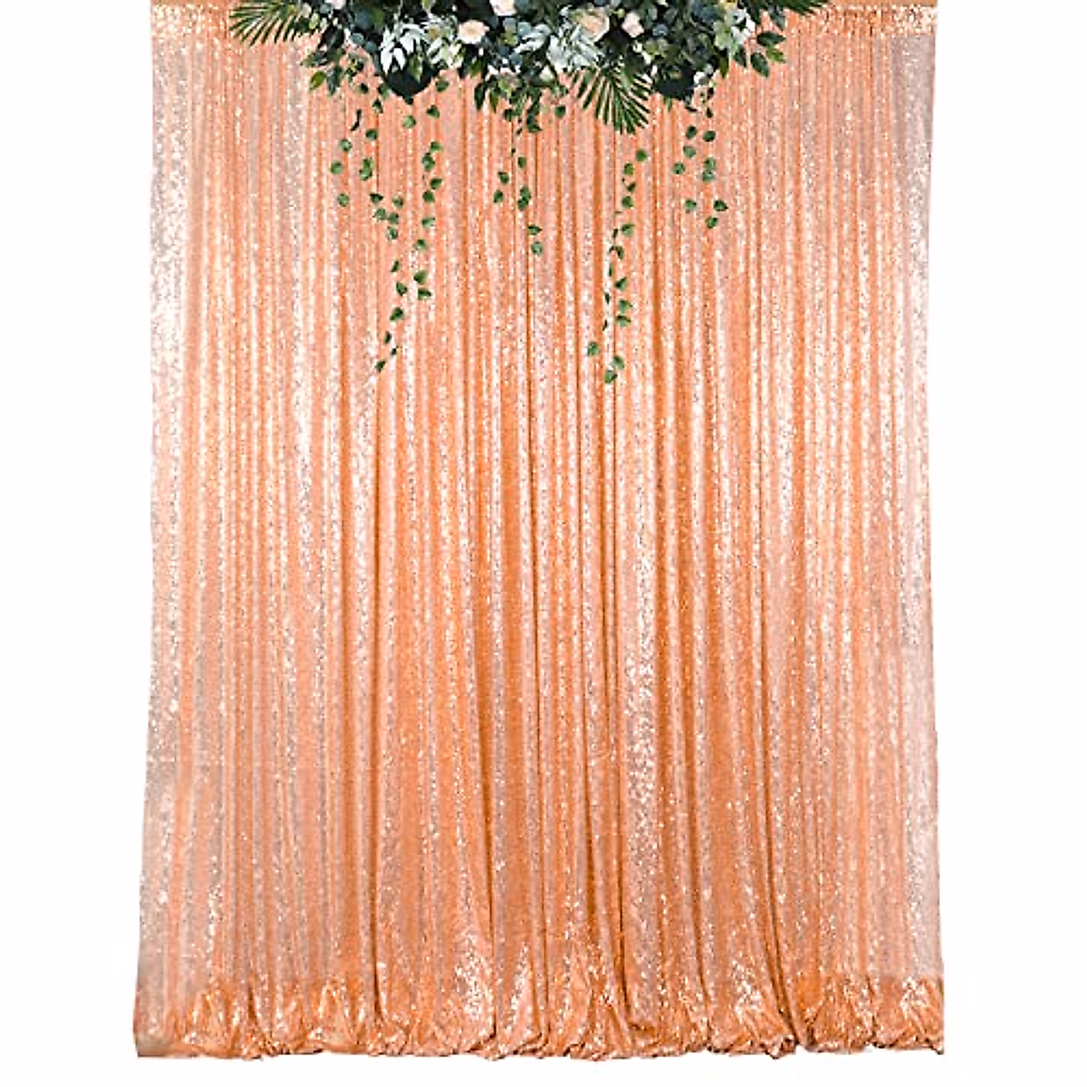 ShinyBeauty Sequin Backdrop 8FTx8FT-Rose Gold,Sequin Curtain Backdrop Photo Booth Wedding Props Glitter Party Background Decorations