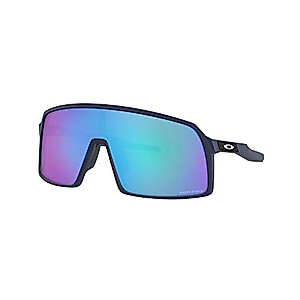 Oakley Men's OO9406A Sutro Low Bridge Fit Rectangular Sunglasses, Matte Navy/Prizm Sapphire, 37 mm