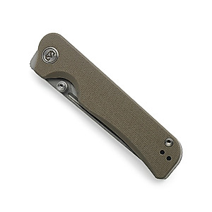 Miguron Knives M Pagos Front Flipper Folding Knife 3.16" Stonewash 14c28n Blade Tan G10 Handle Camping Hiking Pocket Knife MGR-807STN