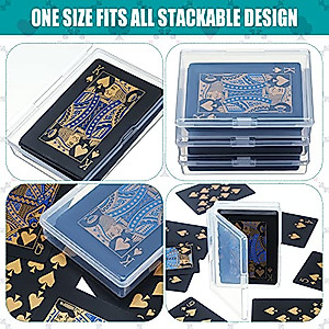 Playing Card Box Trading Card Case Card Storage Organizer 3.8 x 2.7 x 0.8 Inch Clear Card Case Empty Plastic Storage Box for Gaming Cards(10)