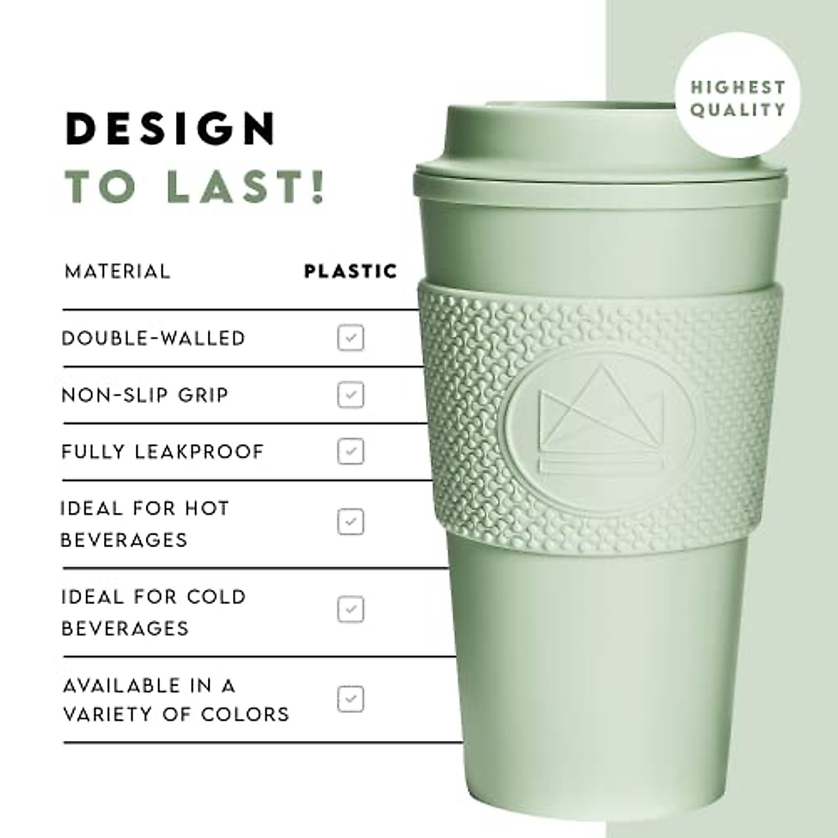 Neon Kactus Double Wall Reusable Coffee Cups 16oz (Friday Feeling)