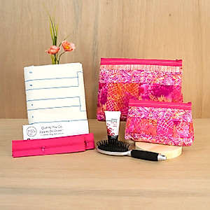 June Tailor Cosmetic Bags (2) Sewing Kit, Pink Zipper
