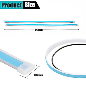 2PCS Car LED Strip Lights, 24inch LED Headlight Strip Daytime Running, Flexible Waterproof LED Headlight Strips Dual Color Turn Signal, Super Bright Waterproof 12V LED Tube (White/Yellow)