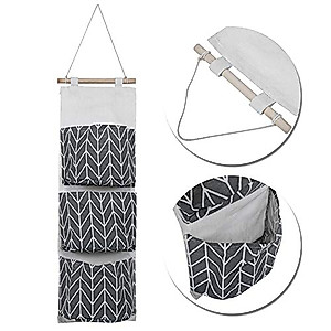 2PCS Wall Closet Hanging Storage Bag Wardrobe Organizer Toys Container Pocket Pouch Decor Hanging Storage Pouches for Bedroom Bathroom(Grey)