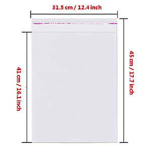 50 Pcs 12" x 16" Self Seal Clear Cello Cellophane Bags Resealable Plastic Apparel Bags Perfect for Packaging Clothing, T-Shirt, Brochure, Prints, Handicraft Gift Bags