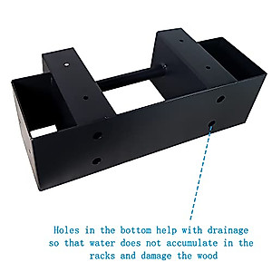 NAISQAQ Outdoor Firewood Log Storage Rack Bracket Kit with Screws, Black Fireplace Wood Storage Holder, DIY firewood rack adjustable to any length (2 packs)